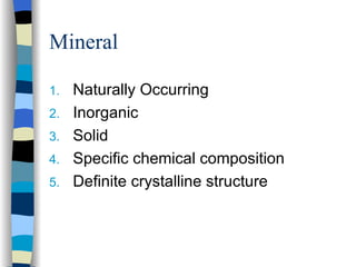Rocks And Minerals Lecture | PPT