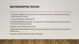 ROCKS CYCLE AND TYPES OF THE ROCKS AND ETC. | PPT
