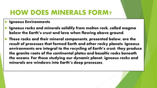 Minerals and rock,3 main categories of rocks | PPT