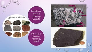 Rocks and characteristics and types of rocks importance of rocks.pptx