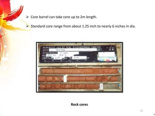 Rock Drilling, Sampling & Testing | PPTX