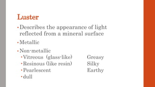 Rocks and minerals | PPTX | Chemistry | Science