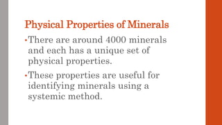 Rocks and minerals | PPTX | Chemistry | Science