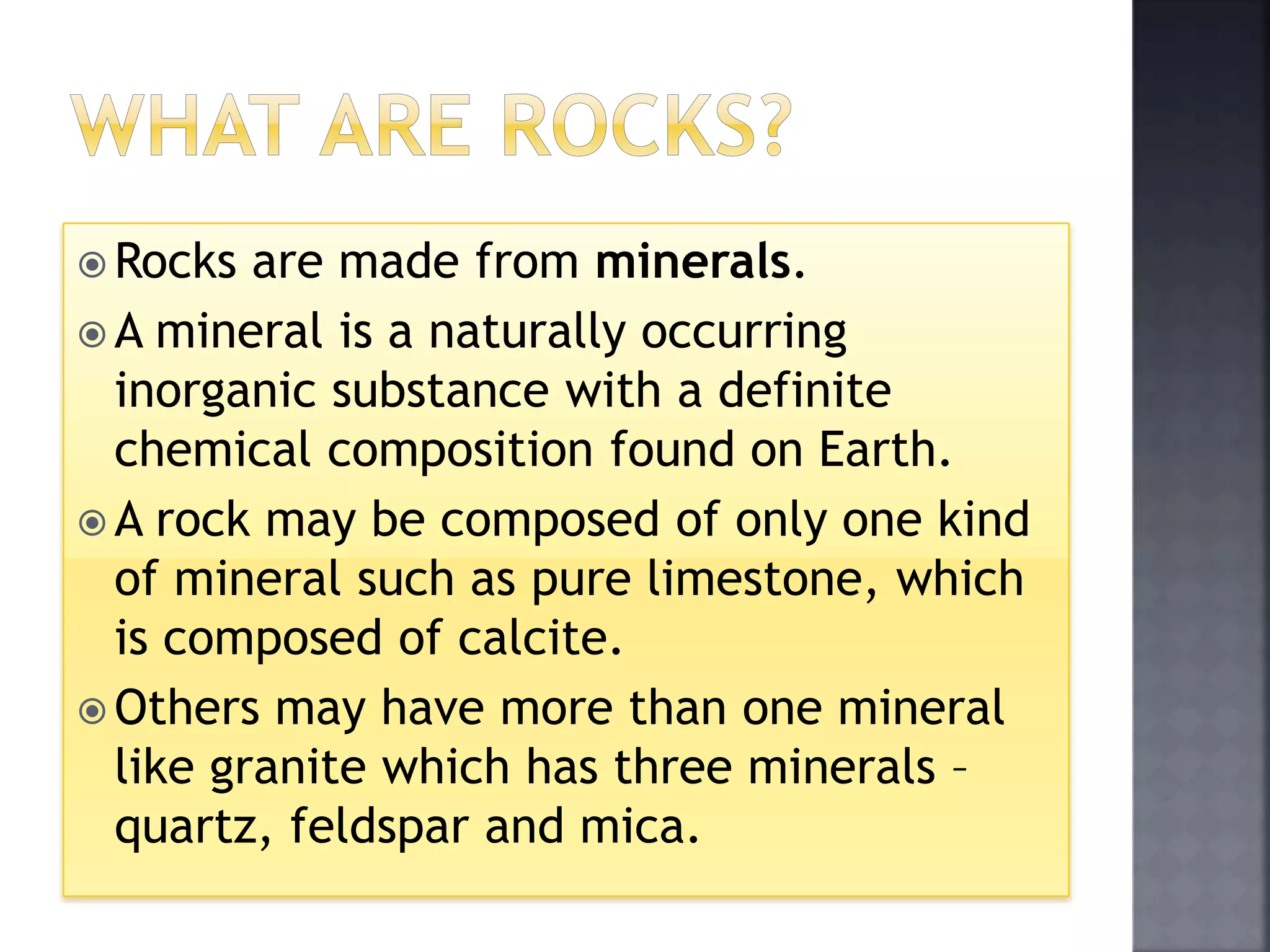 Rocks and minerals | PPTX