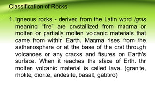 rocksandminerals powerpoint for earth sciencepptx | PPTX