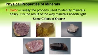 rocksandminerals powerpoint for earth sciencepptx | PPTX