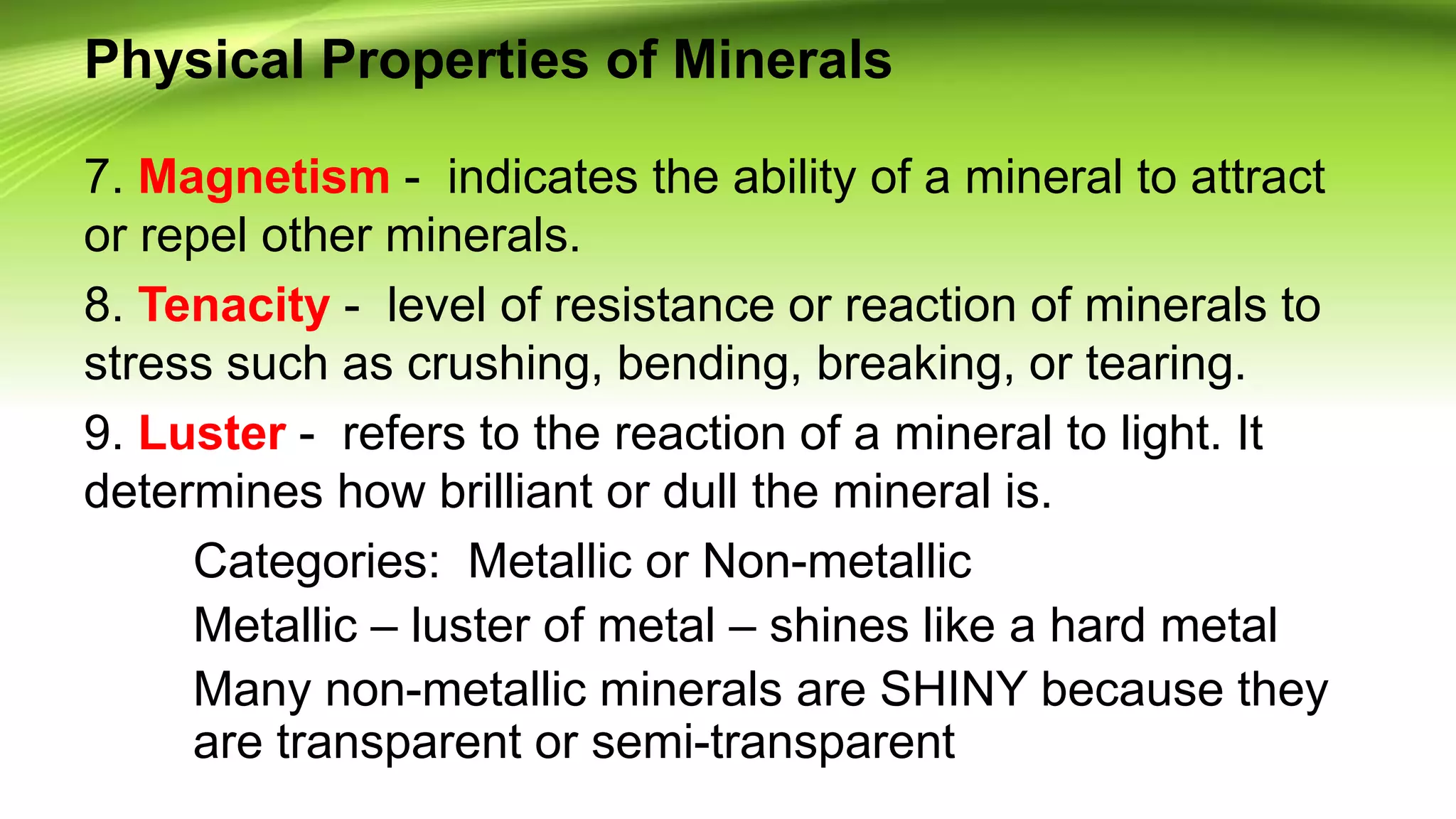 Rocks and minerals for grade 11; Earth and life sciences | PPTX