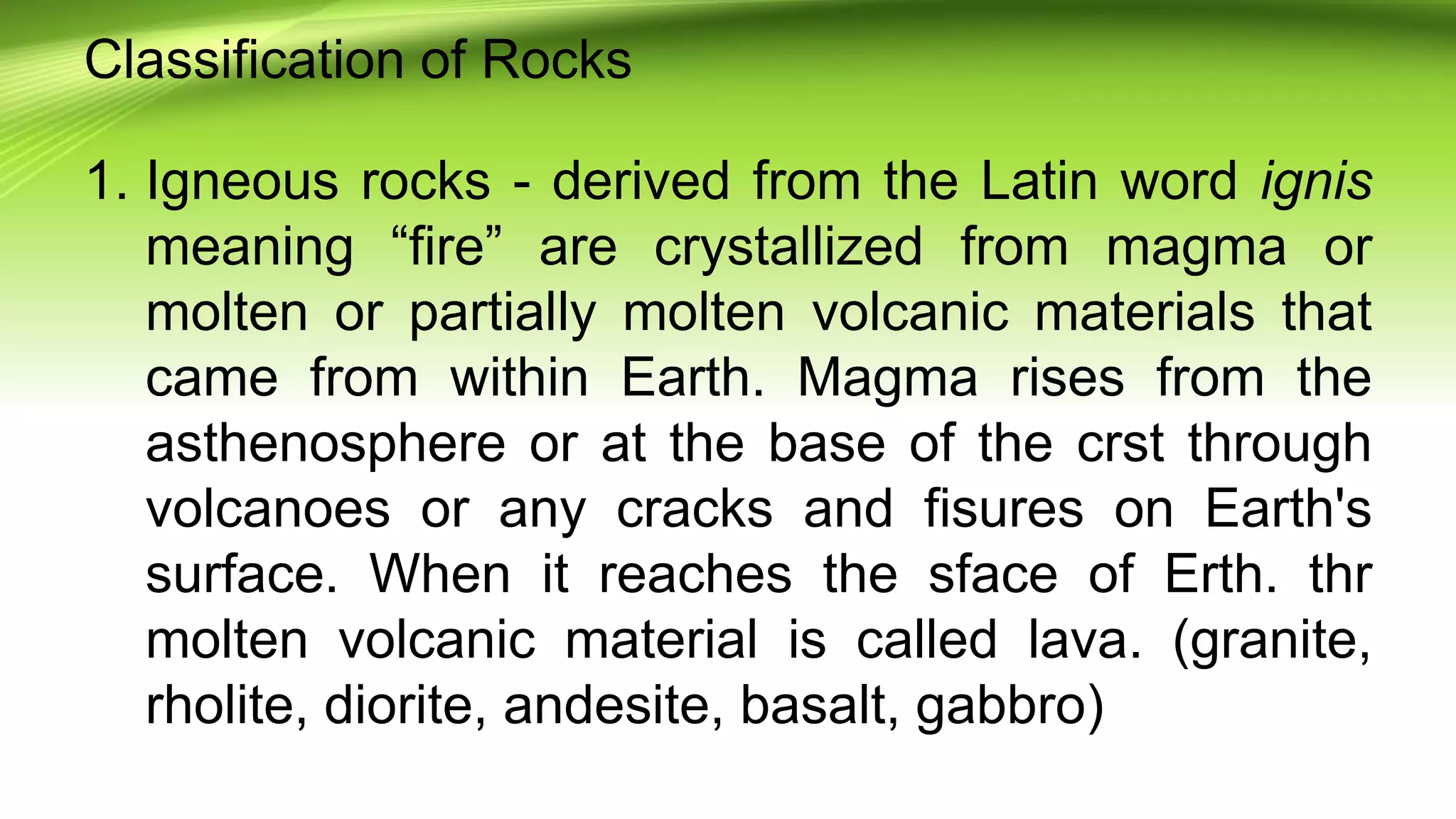 Rocks and minerals for grade 11; Earth and life sciences | PPTX
