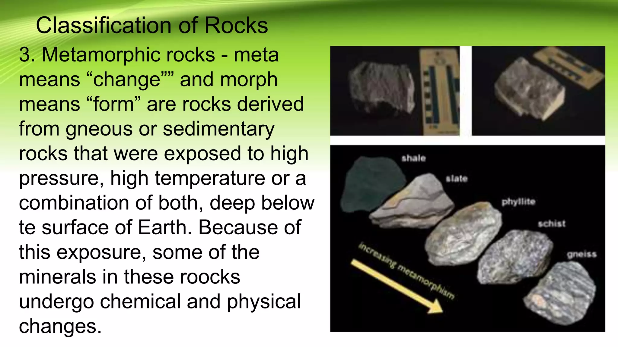 Rocks and minerals for grade 11; Earth and life sciences | PPTX