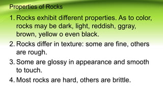 Rocks and minerals for grade 11; Earth and life sciences | PPTX