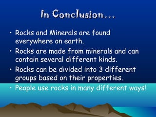 Rocks and minerals[1] | PPT