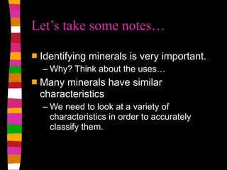 Rocks and minerals 2.1 | KEY