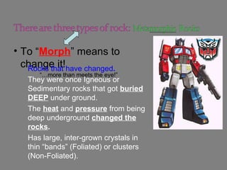 Rocks and the rock cycle | PPT