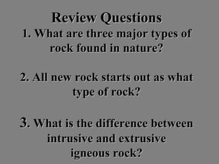 Rocks and the rock cycle | PPT