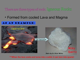 Rocks and the rock cycle | PPT