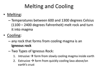 The Rock Cycle and Rocks | PPTX