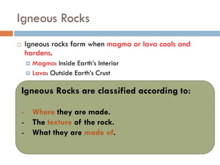 Rocks - Igneous | PPT