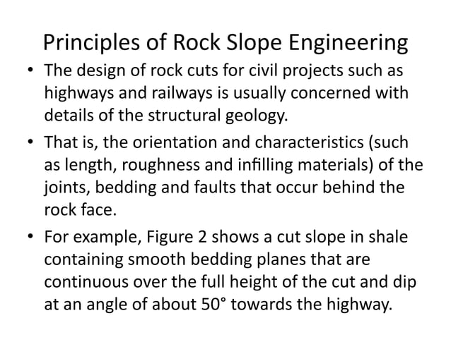 Rock slope stability analysis lec 1 | PPTX | Geology | Science