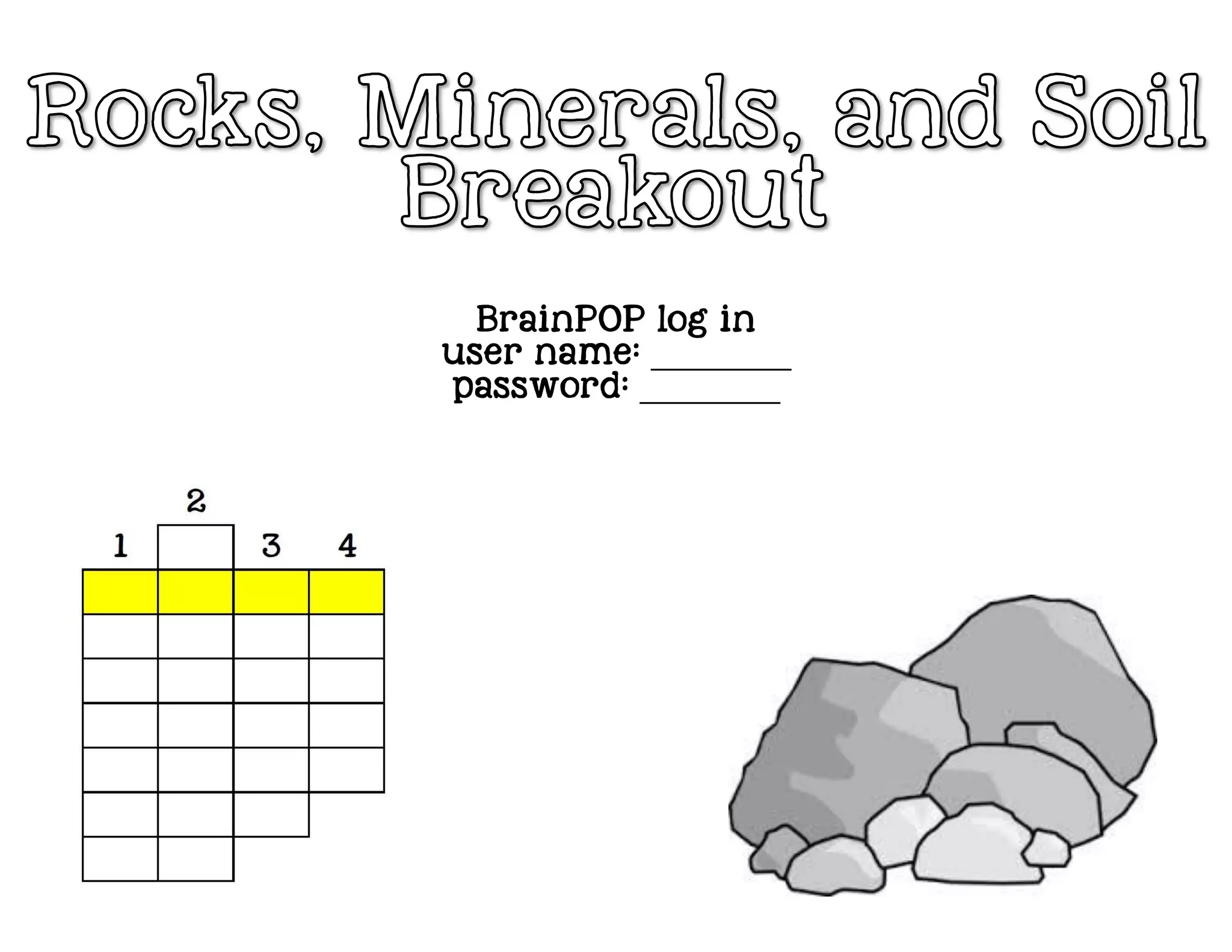 Rocks, Minerals, and Soil Breakout Notes Page | PPT