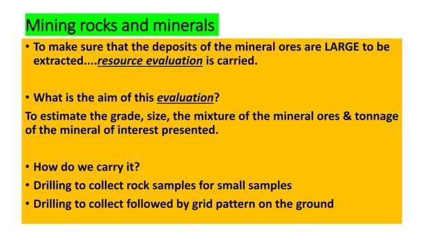 Rocks minerals and their exploitation (1) | PPT | Free Download