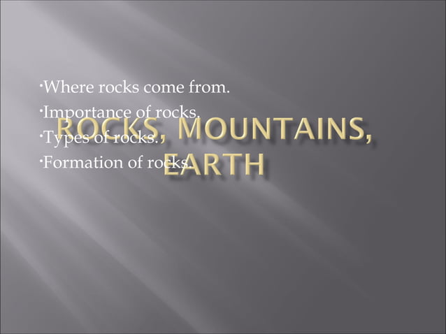 Rocks formation and cycle | PPT