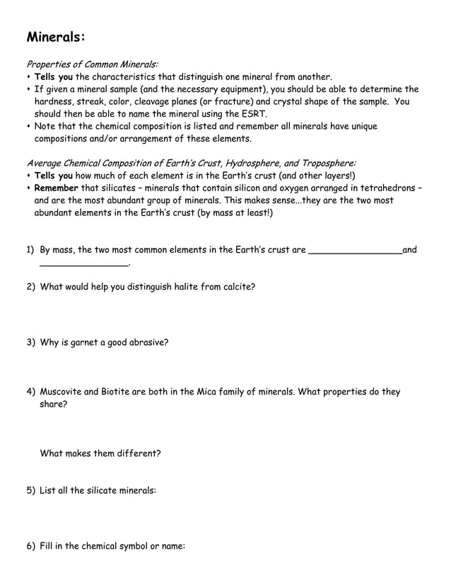 Rocks of the esrt guide | DOCX