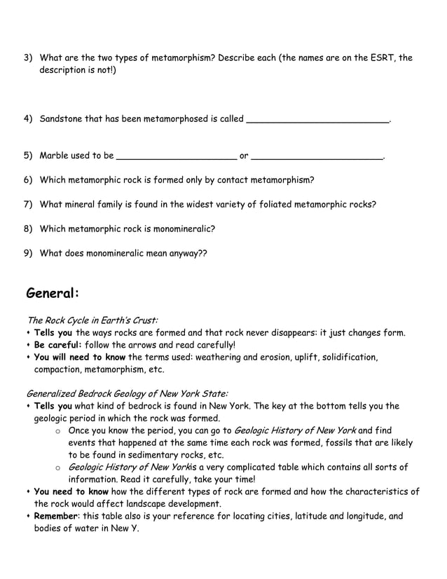 Rocks of the esrt guide | DOCX