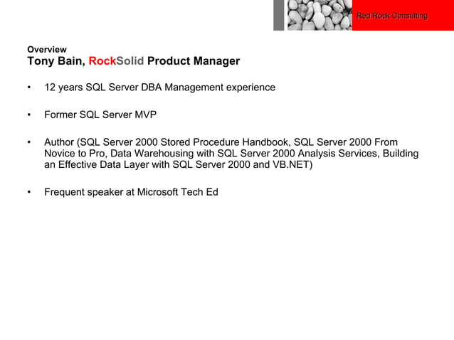 Rock Solid SQL Server Management | PPT