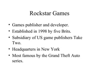 Rockstar - The Origins of the Company | PPT