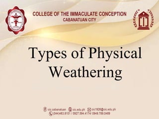Different types of weathering of rocks and mineral | PPTX