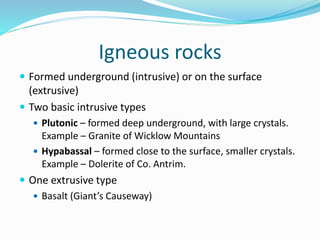 Rock types and their Formation | PPTX