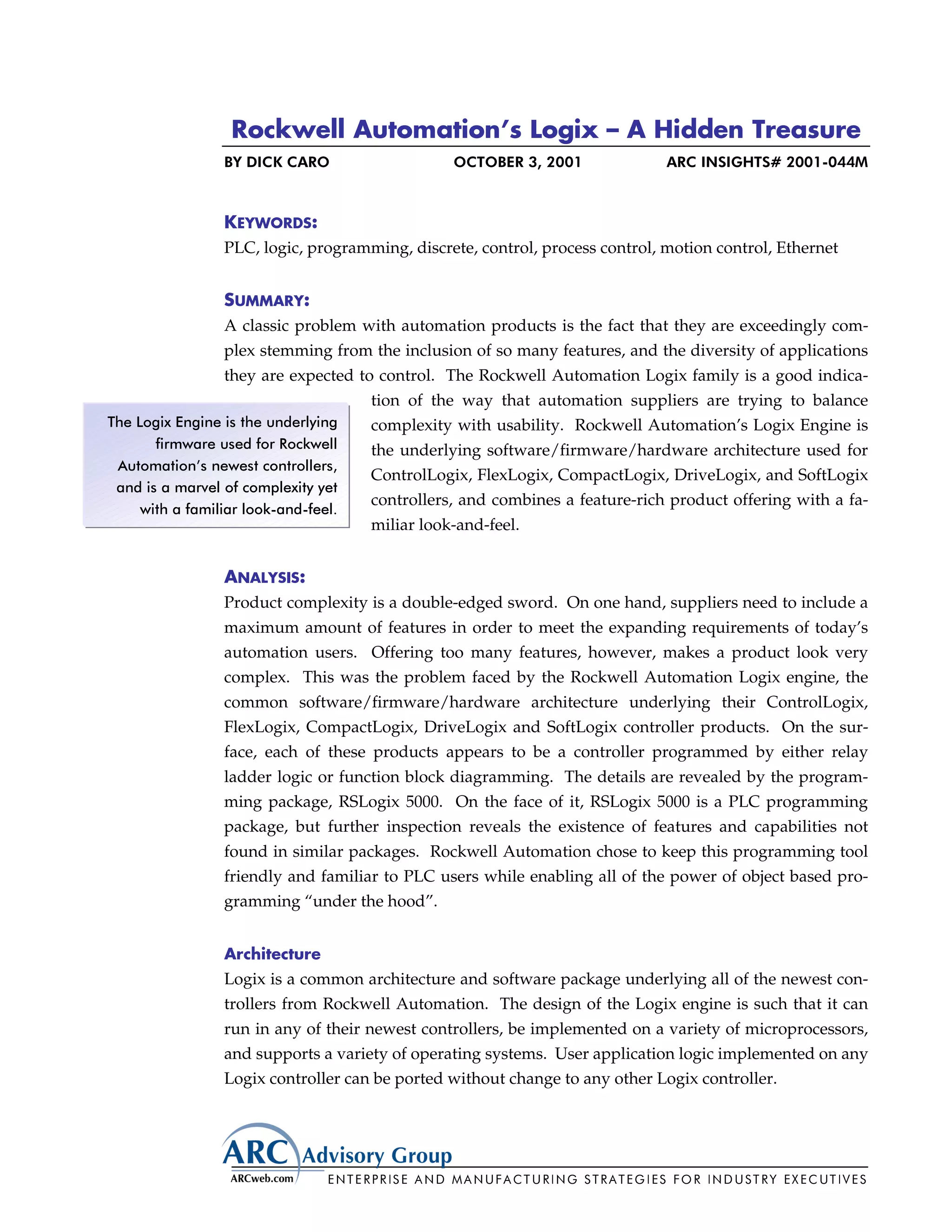 Rockwell automation's logix a hidden treasure | PDF | Computing ...