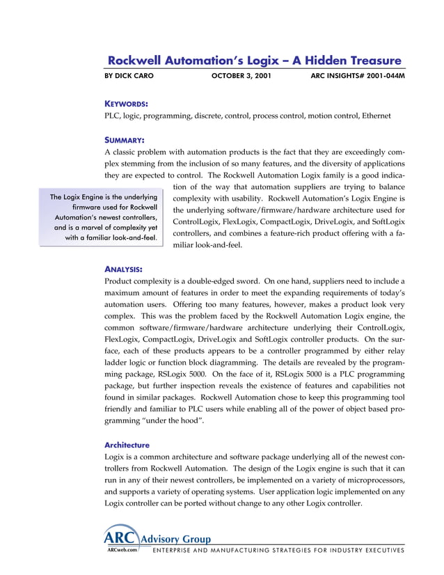 Rockwell automation's logix a hidden treasure | PDF