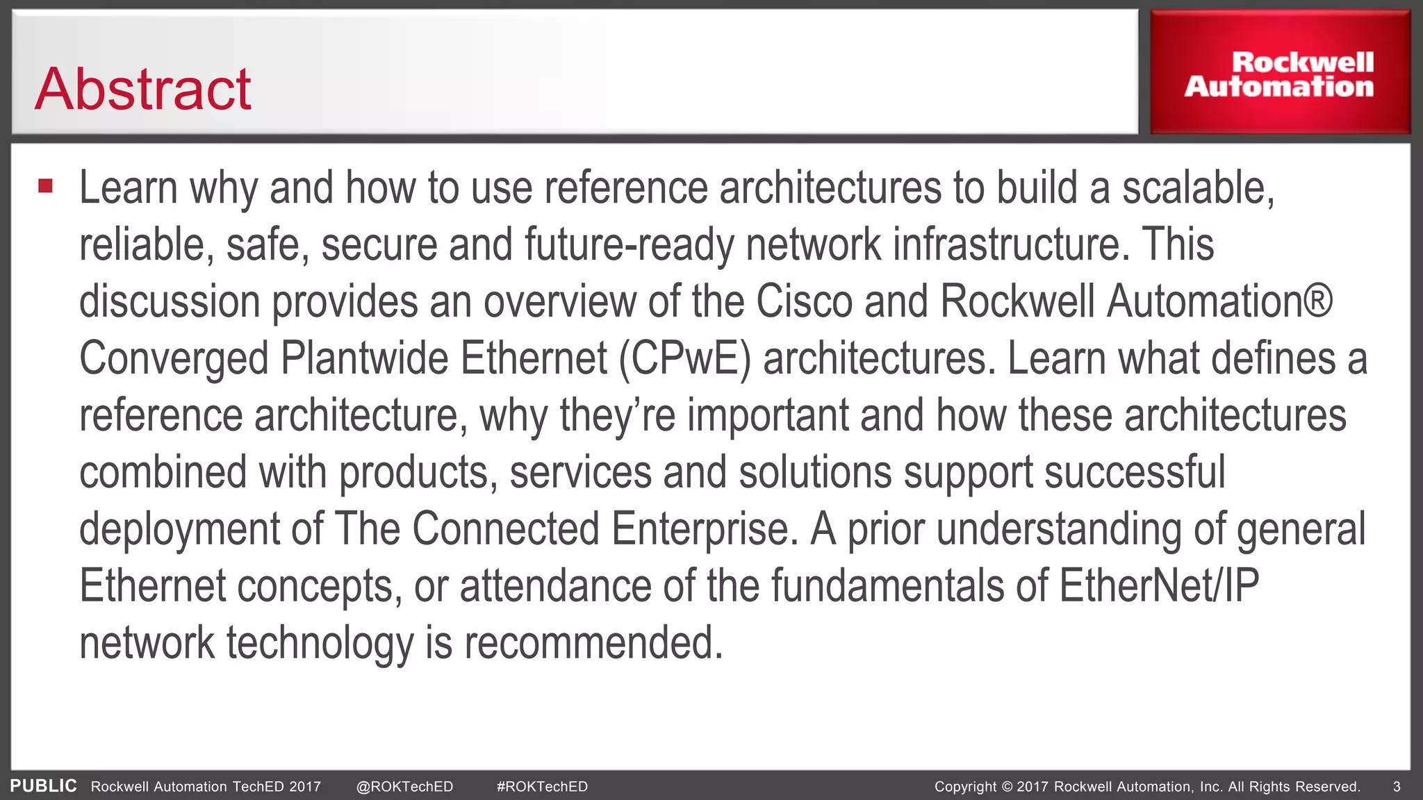 Building Converged Plantwide Ethernet | PPTX
