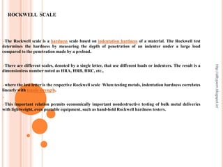 Rockwell hardness test | PPTX
