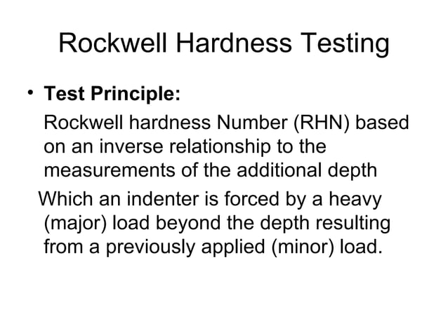 Rockwell hardnes testing | PPT | Physics | Science