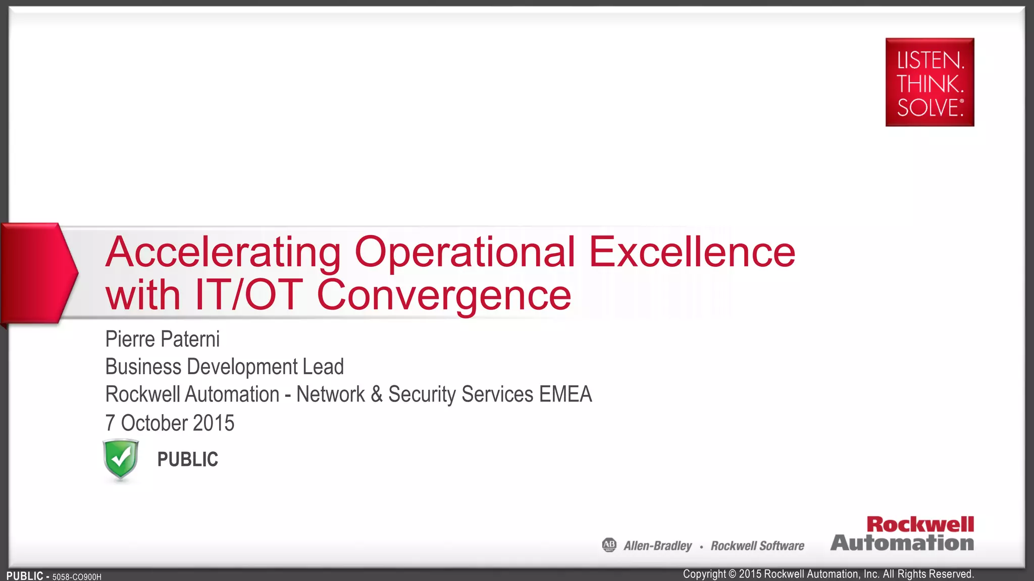 Accelerating Operational Excellence with IT/OT Convergence | PDF