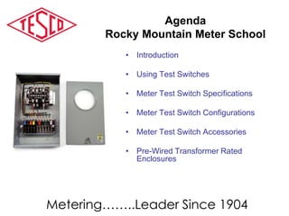 Test Switch Operation, Specifications & Accesories | PPT