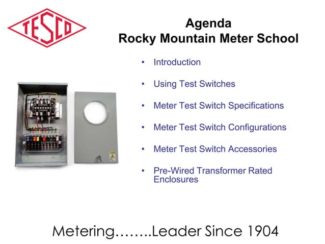 Test Switch Operation, Specifications & Accesories | PPT