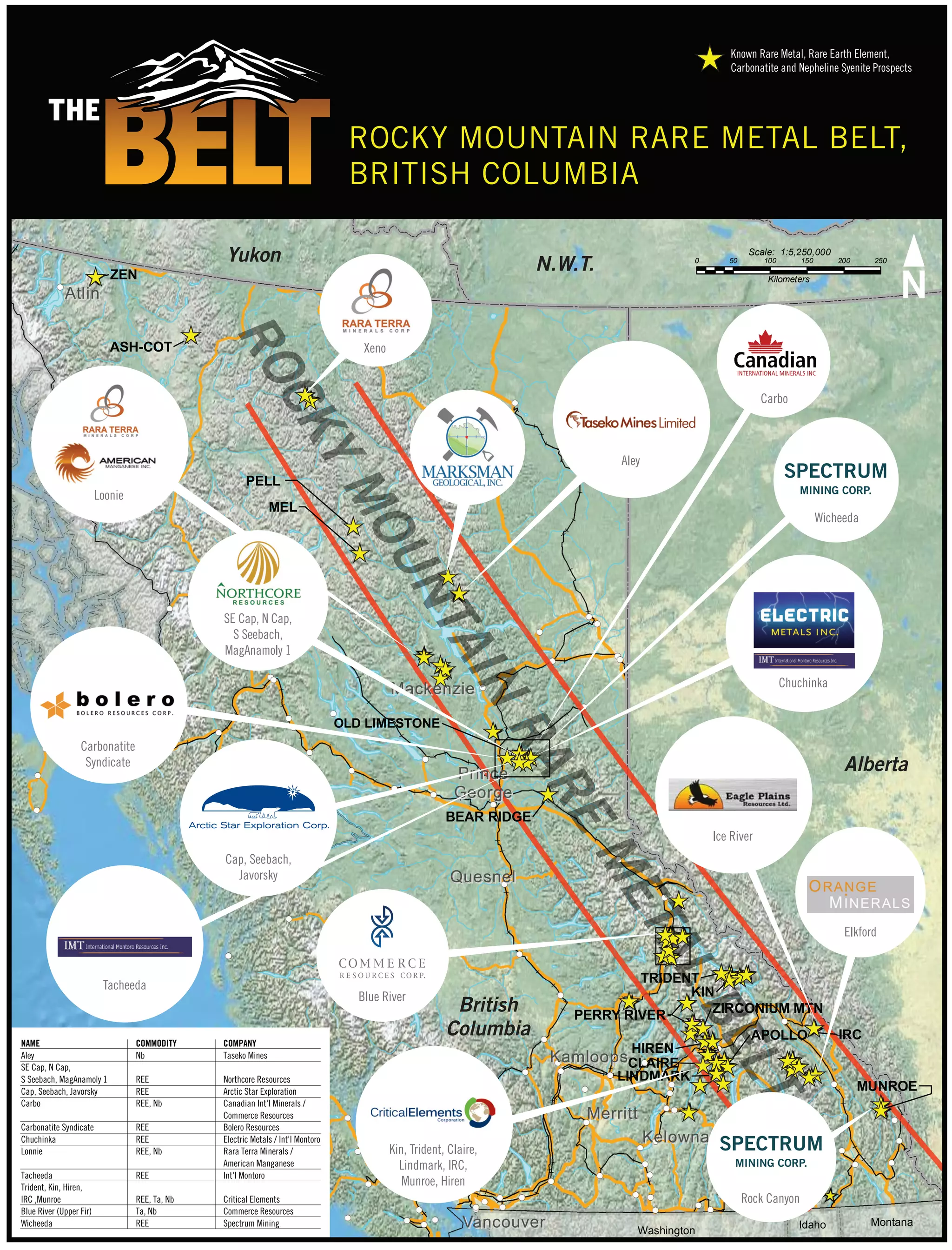 Map of the Rocky Mountain Rare Metal Belt (August 2011 Update) | PDF