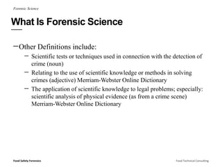 Food Safety Forensics: An Emerging Field | PDF