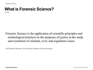 Food Safety Forensics: An Emerging Field | PDF
