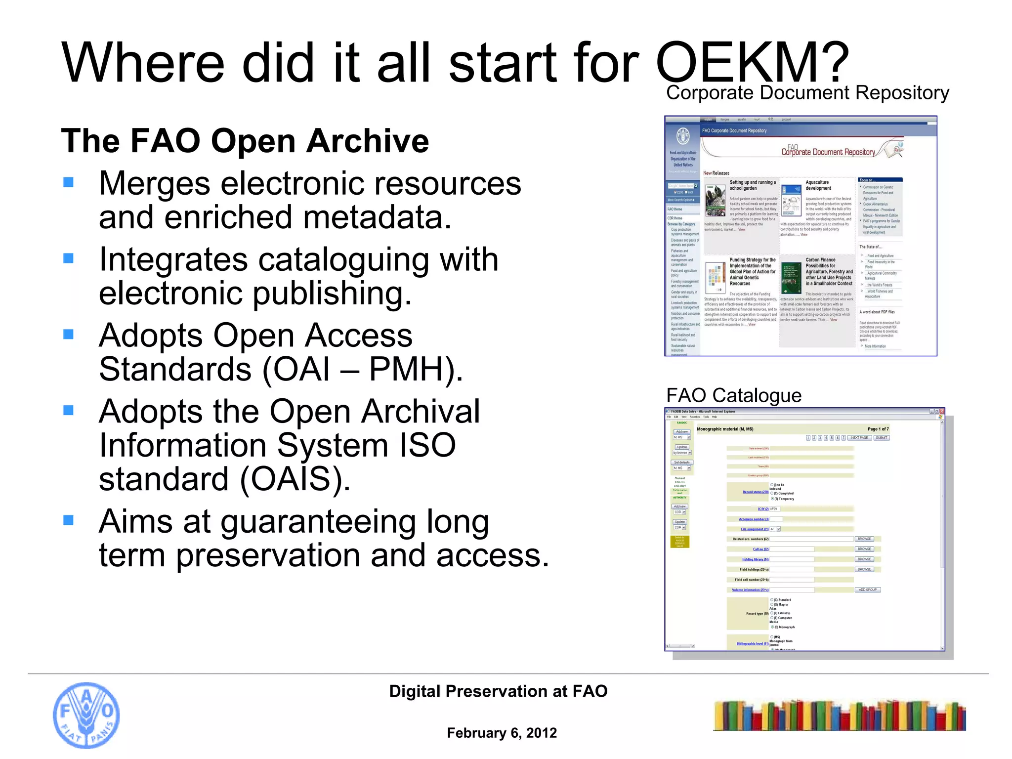 Digital preservation work at FAO | PPT