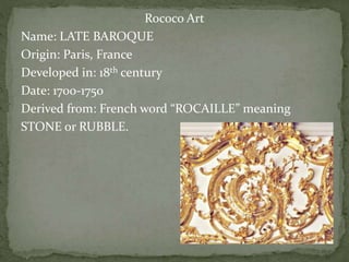 Rococo art and architecture | PPTX | Design | Fine Art