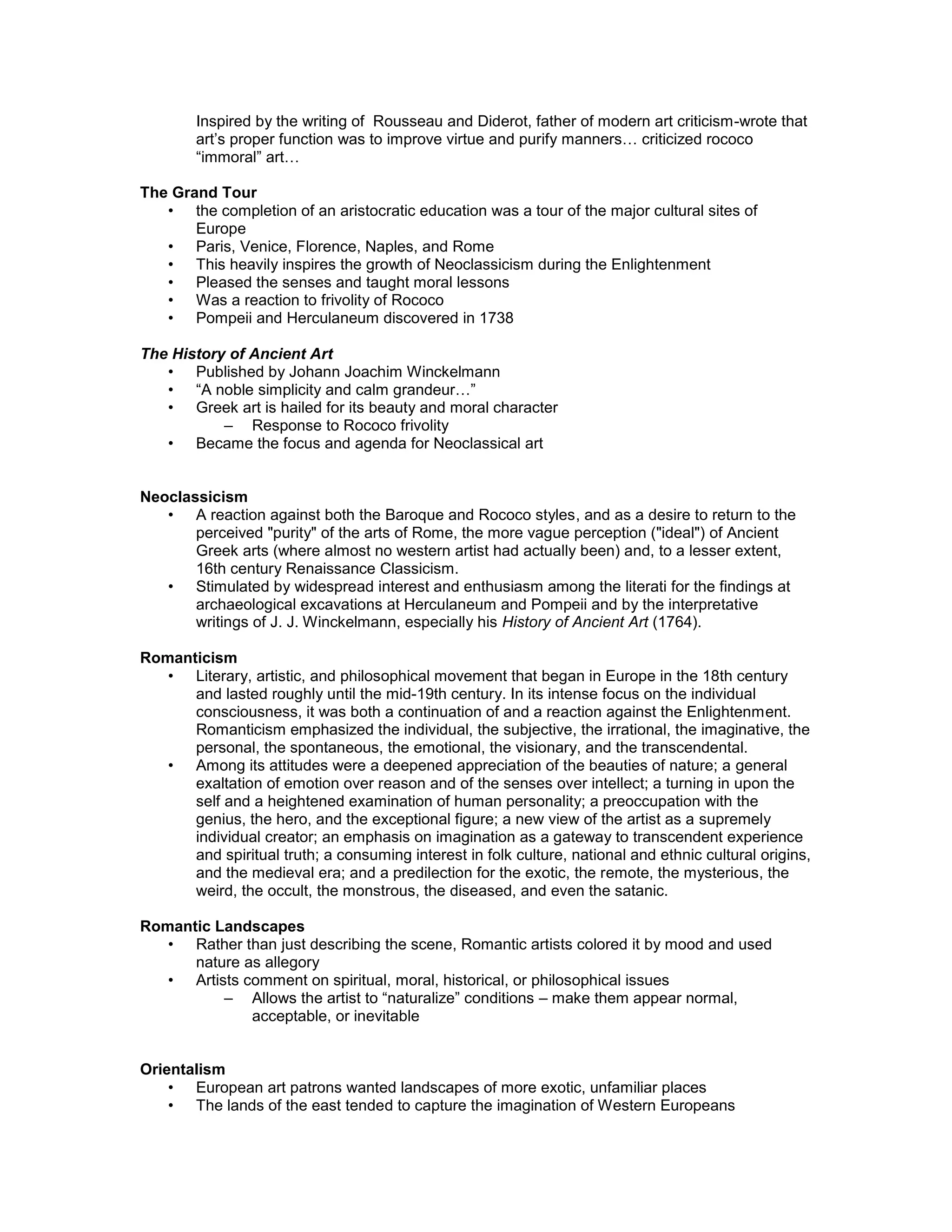 Rococo to Realism Study Guide | DOCX