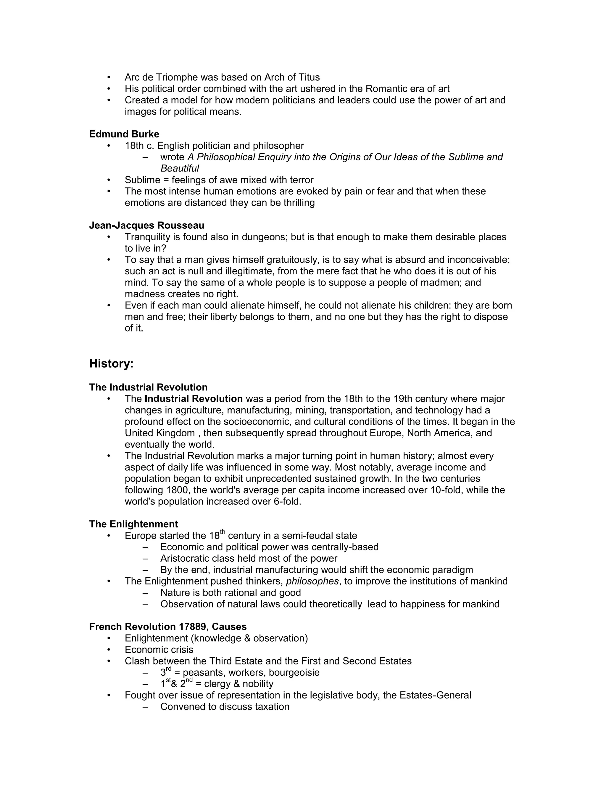 Rococo to Realism Study Guide | DOCX