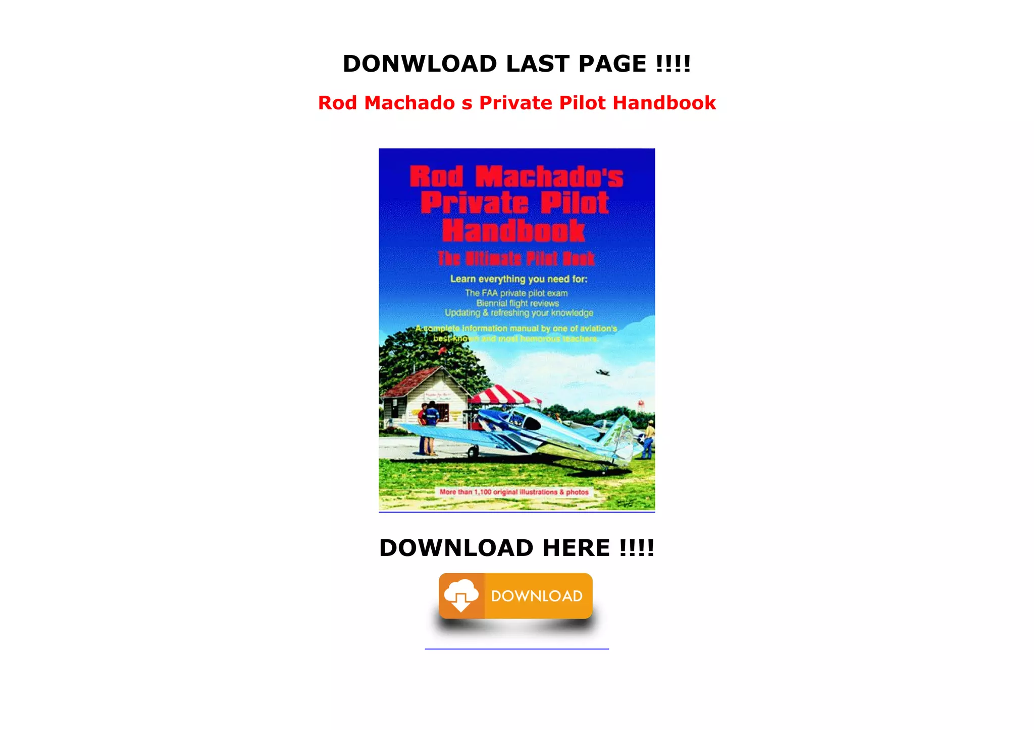 Rod Machado s Private Pilot Handbook | PDF