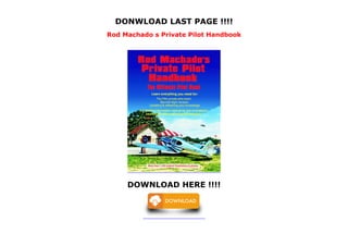 Rod Machado s Private Pilot Handbook | PDF
