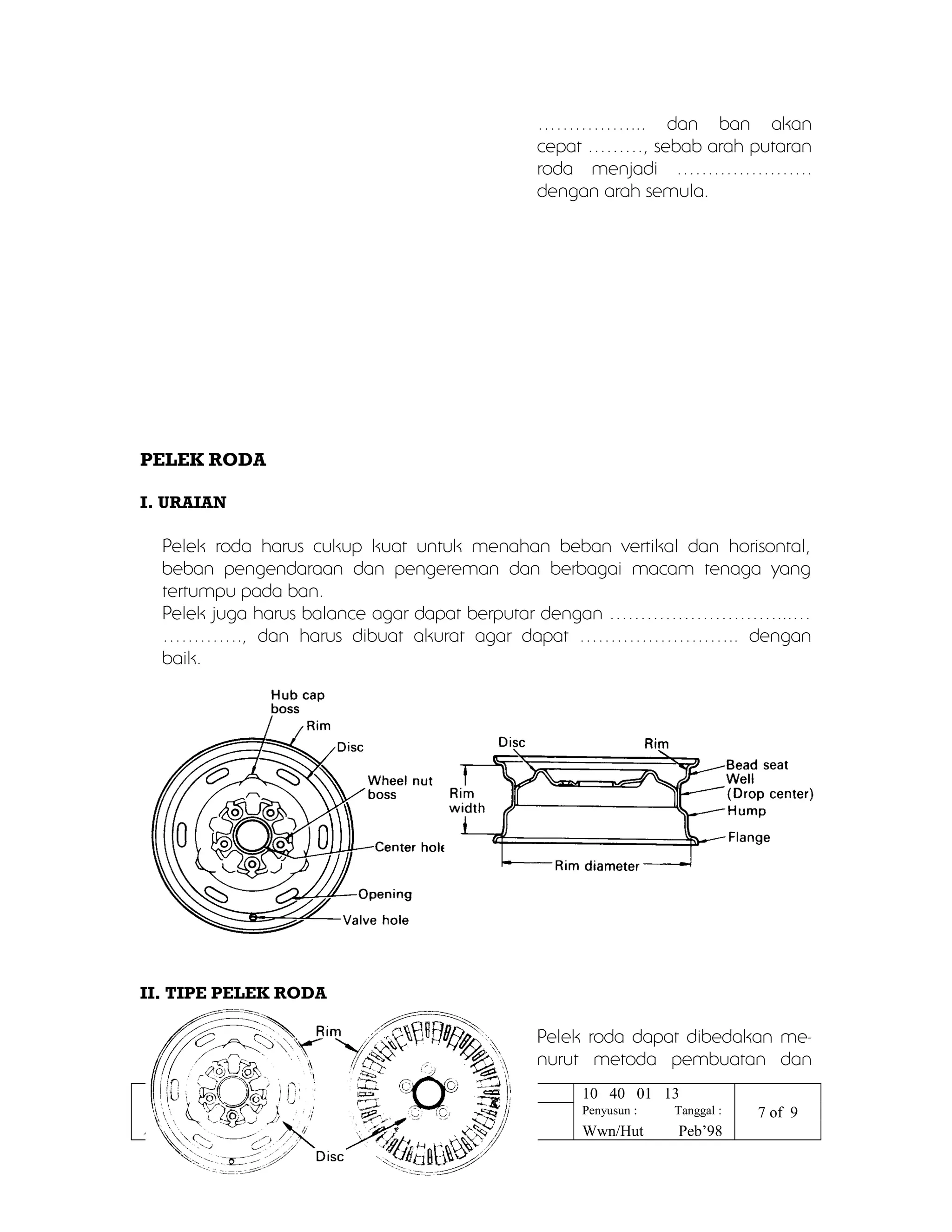 Roda & ban siswa | DOC
