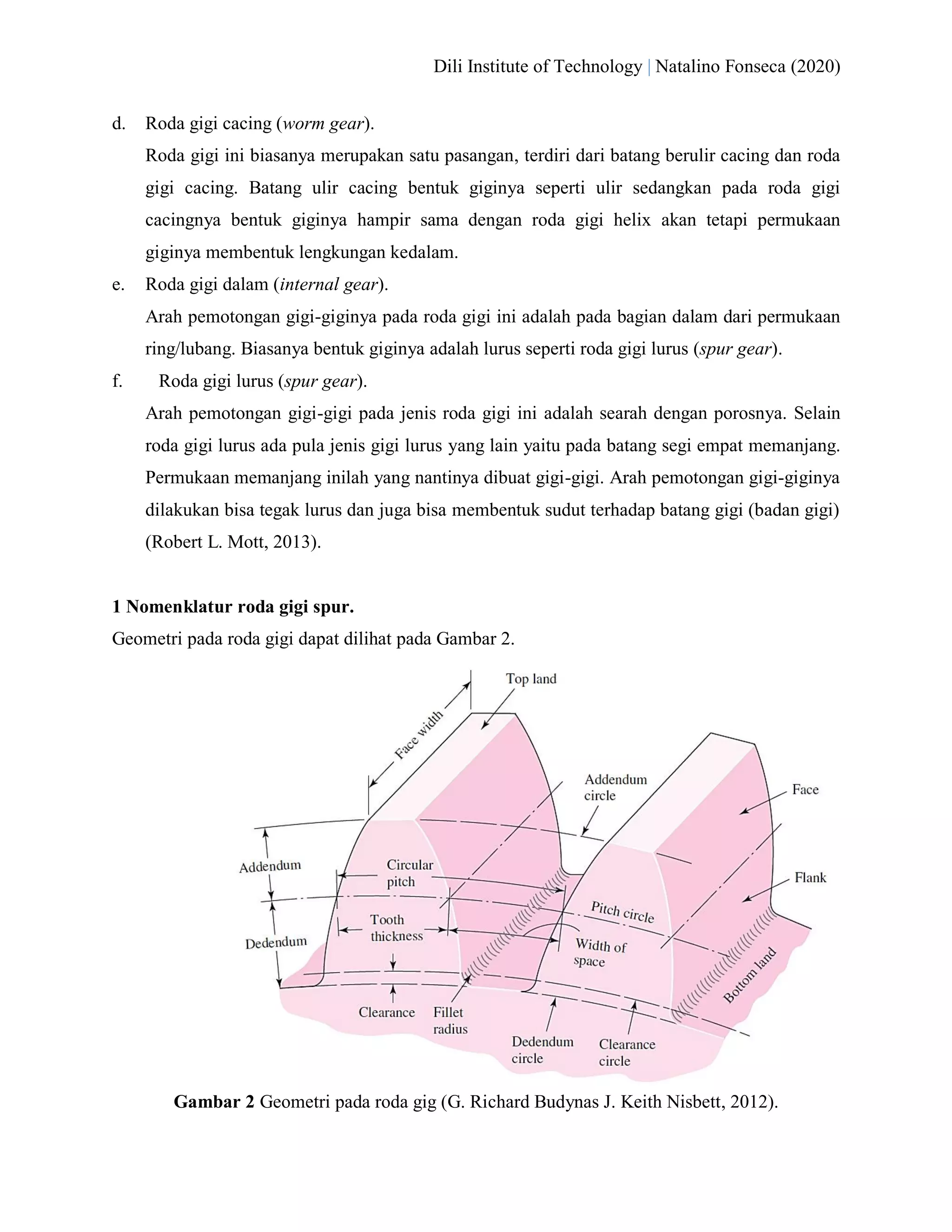 Roda gigi dan Proses Perancangan | PDF